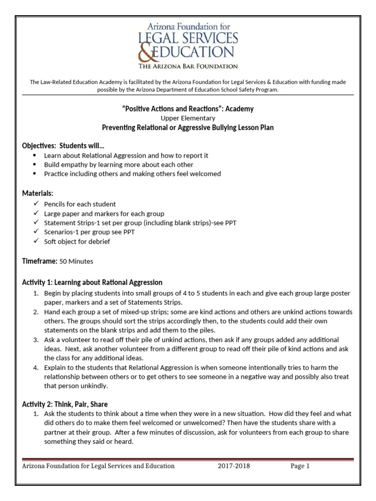 L3 Relational or Aggressive Bullying | PDF | Bullying | Behavioural ...