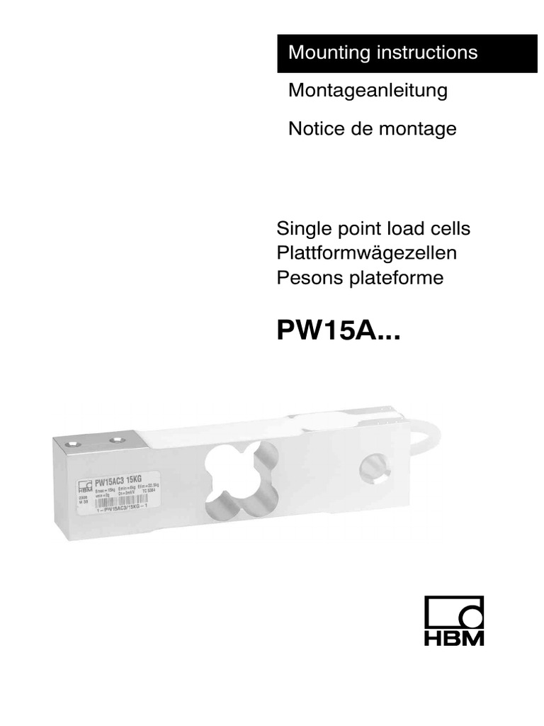 HBM PW15A Load Cell Mounting | PDF | Corrosion | Safety