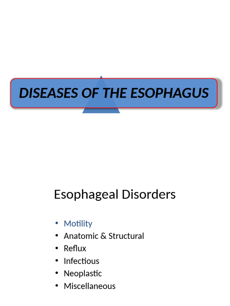 Esophageal Disorders and Motility Issues | PDF | Esophagus ...
