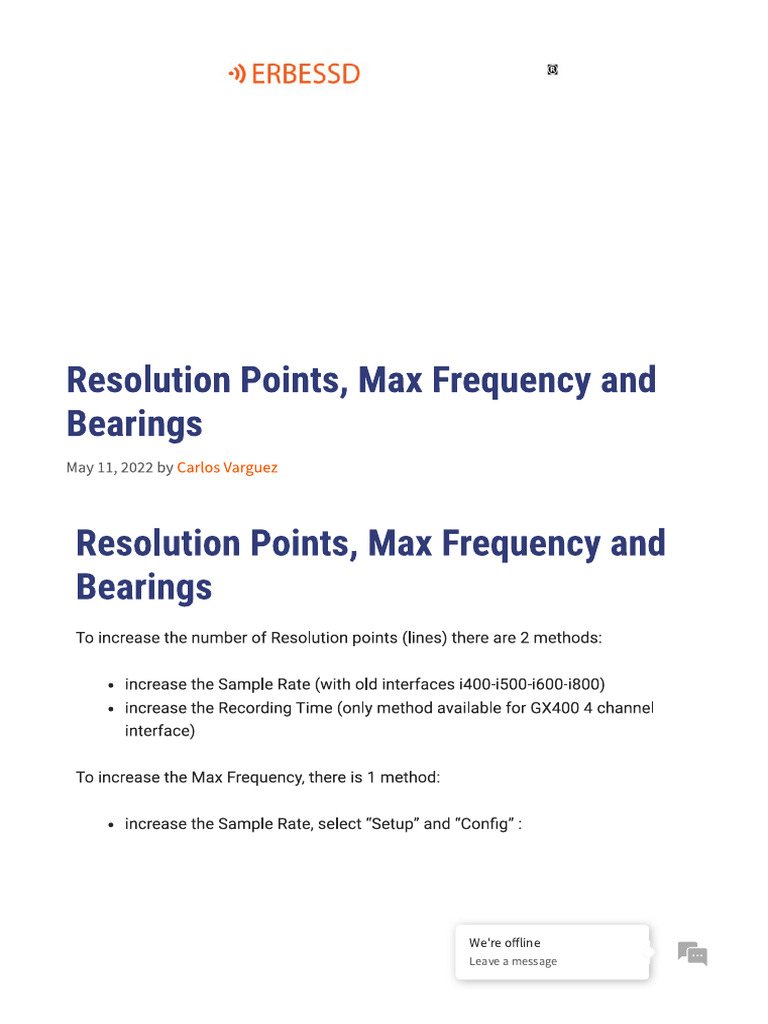 Resolution Points, Max Frequency and Bearings – ERBESSD INSTRUMENTS | PDF