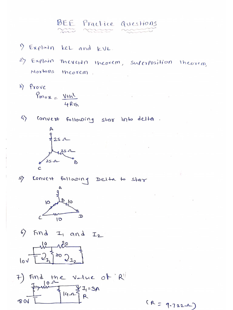 BEE. Practice. Questions | PDF
