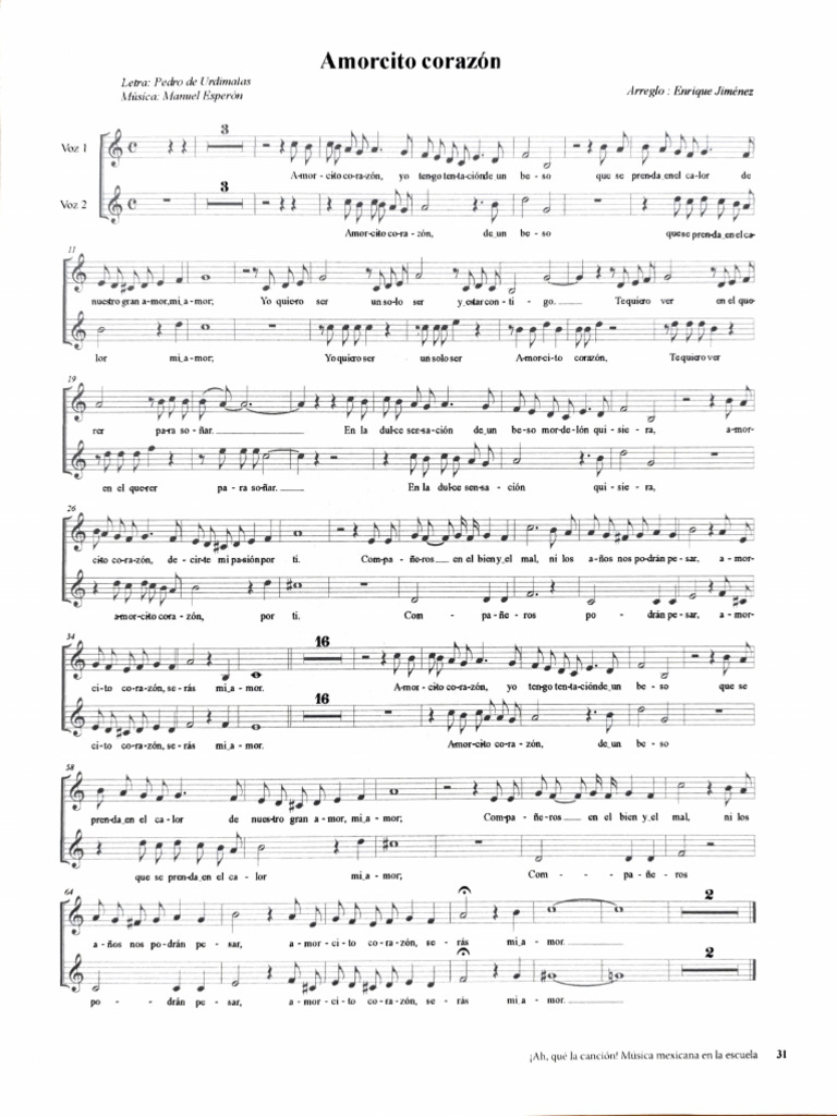 Amorcito Corazón 2 Voces | PDF