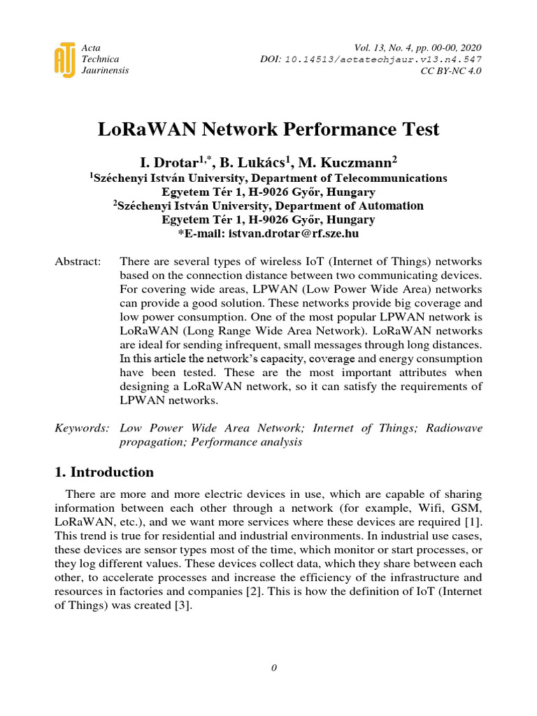 LoRaWAN_Network_Performance_Test | PDF | Telecommunications Engineering ...