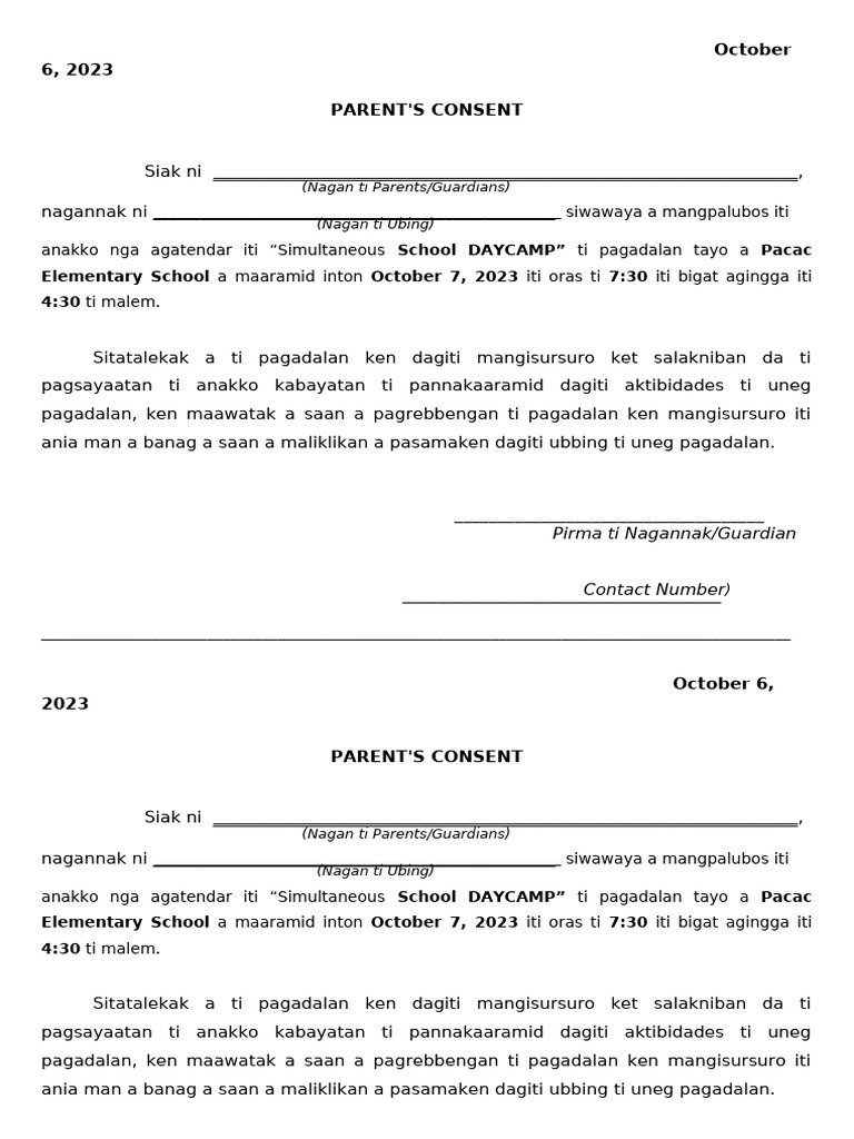 Parent Consent BOY Scout | PDF