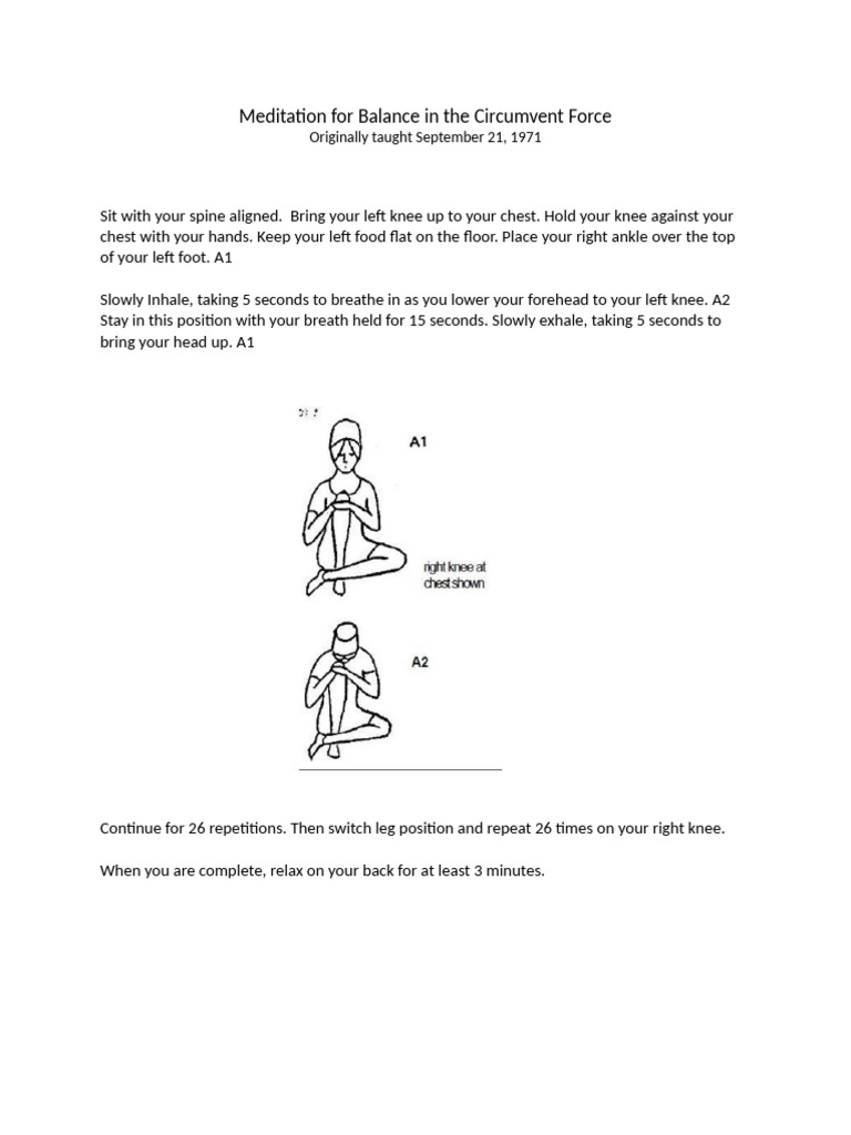 Meditation For Balance in The Circumvent Force Rev | PDF