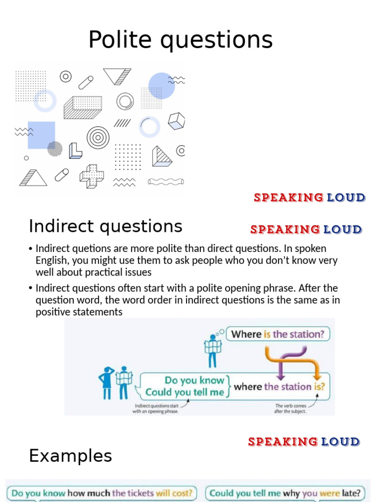 2.polite Questions - Speaking Loud | PDF