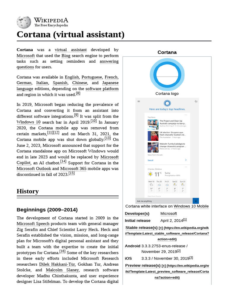 Cortana (Virtual Assistant) | PDF | Software | Computing Platforms