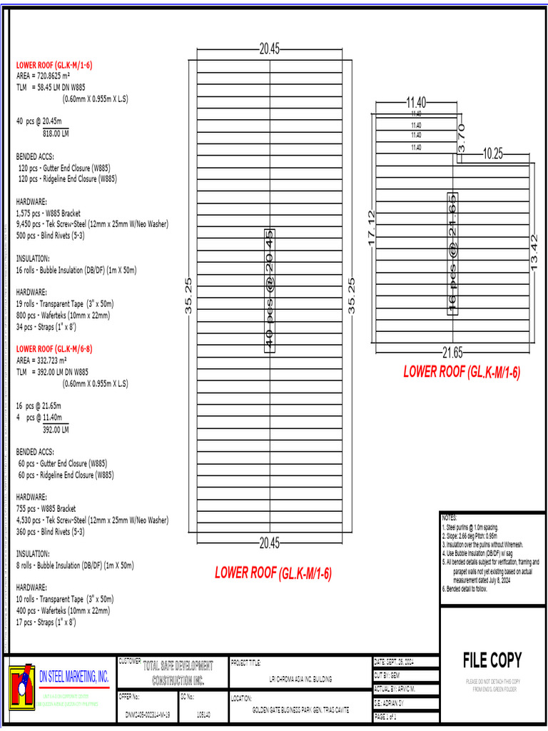 Total Safe Devt. Const. Inc. (Cuttinglist) | PDF
