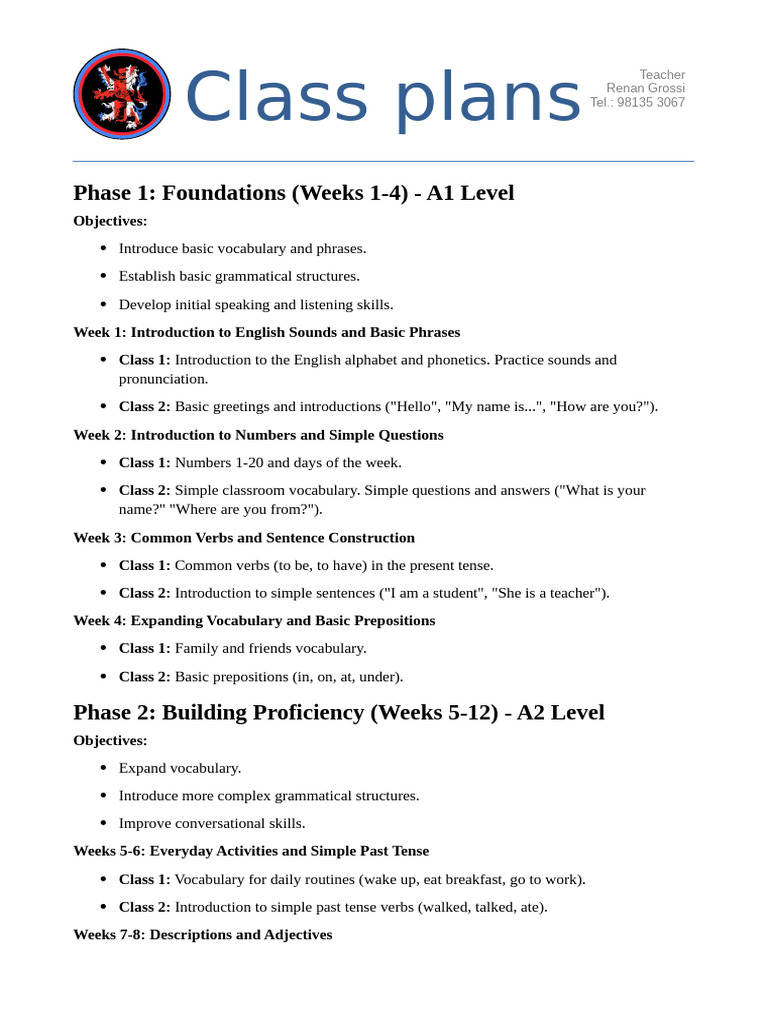 English Language Learning Curriculum | PDF | Reading Comprehension ...