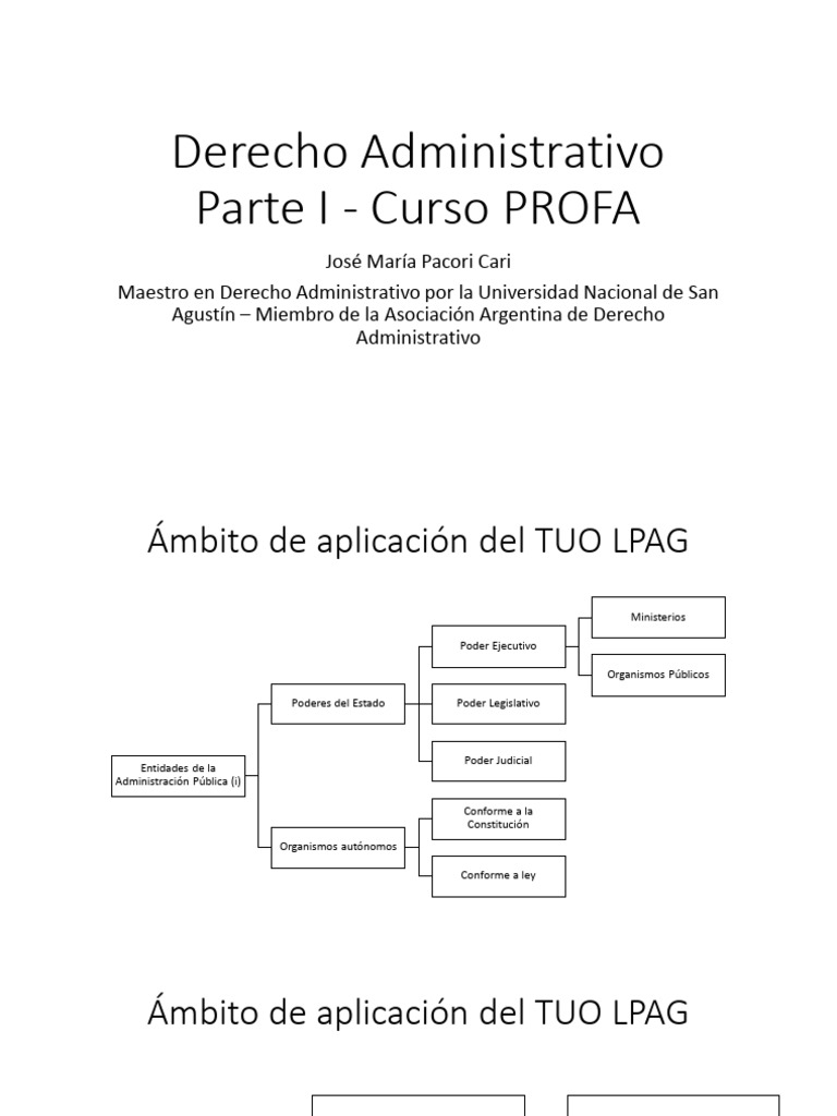 PRINCIPIOS Y FUNDAMENTOS DEL DERECHO ADMINISTRATIVO DIAPOSITIVAS - AUTOR JOSÉ MARÍA PACORI CARI ...