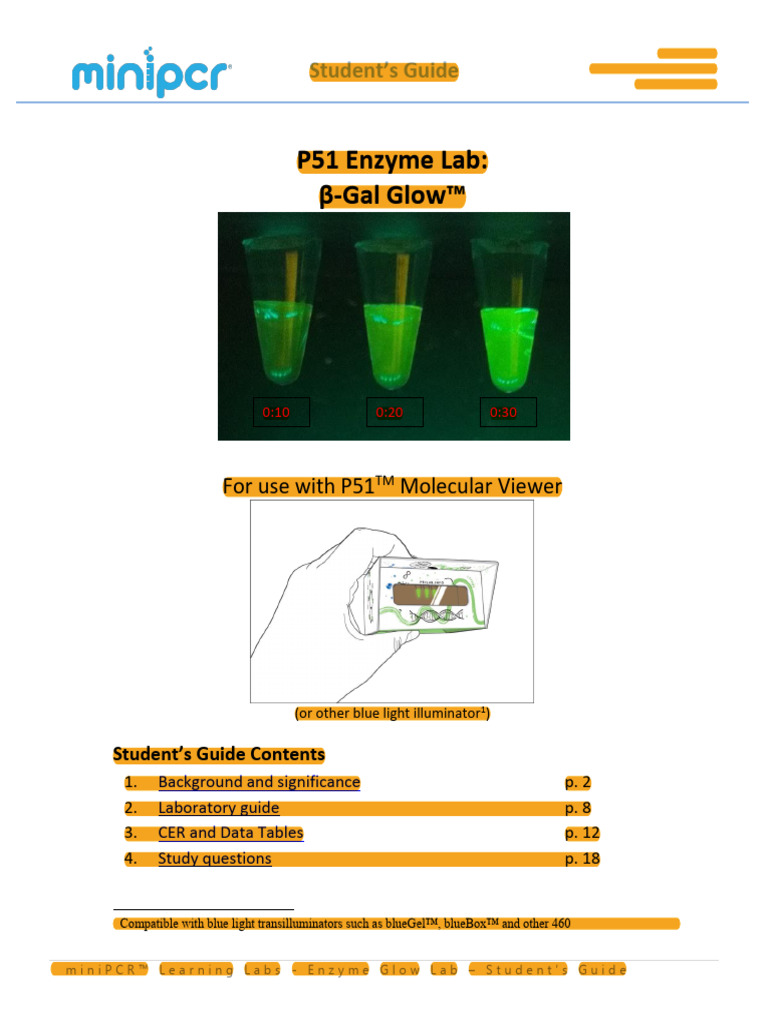Beta Gal Glow Lab Student | PDF | Active Site | Enzyme Inhibitor