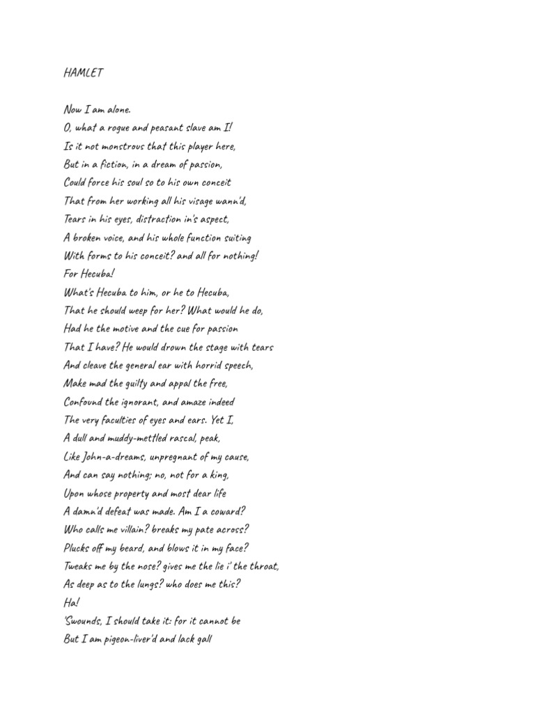 Hamlet's Rogue and Peasant Slave Soliloquy | PDF