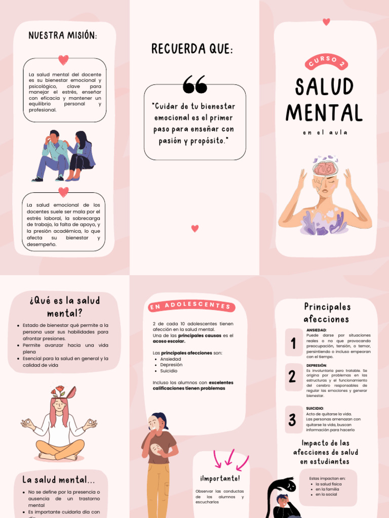 Folleto Tríptico Salud Mental y Bienestar emocional | PDF | Salud mental | Las emociones