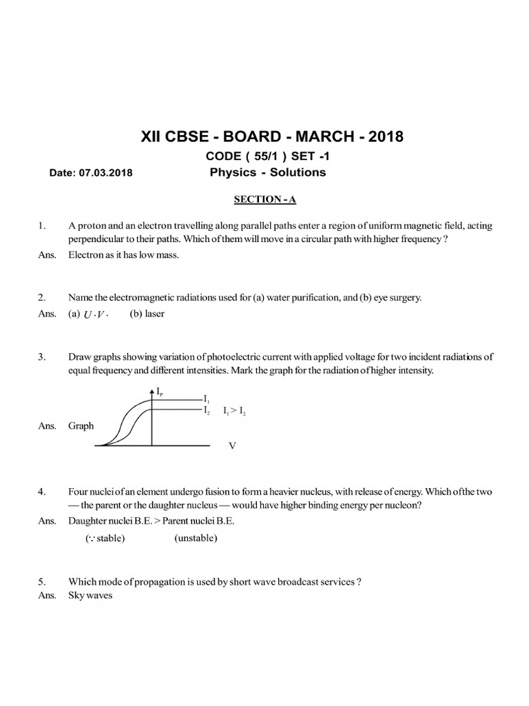 Cbse Xii Phy-2018 | PDF