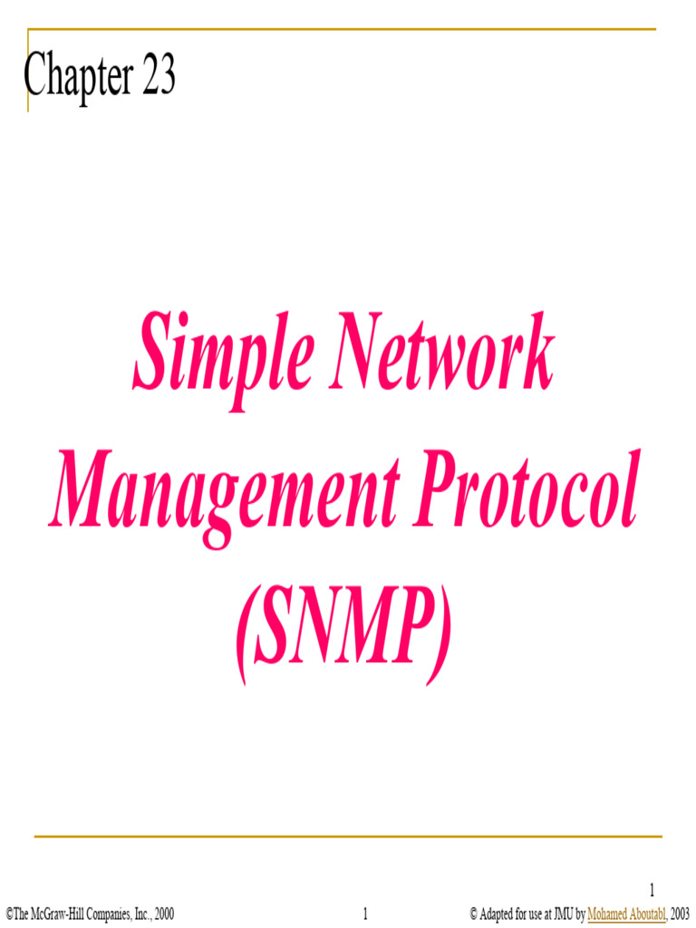 Lecture 23- SNMP | PDF | Computer Networking | Internet Architecture