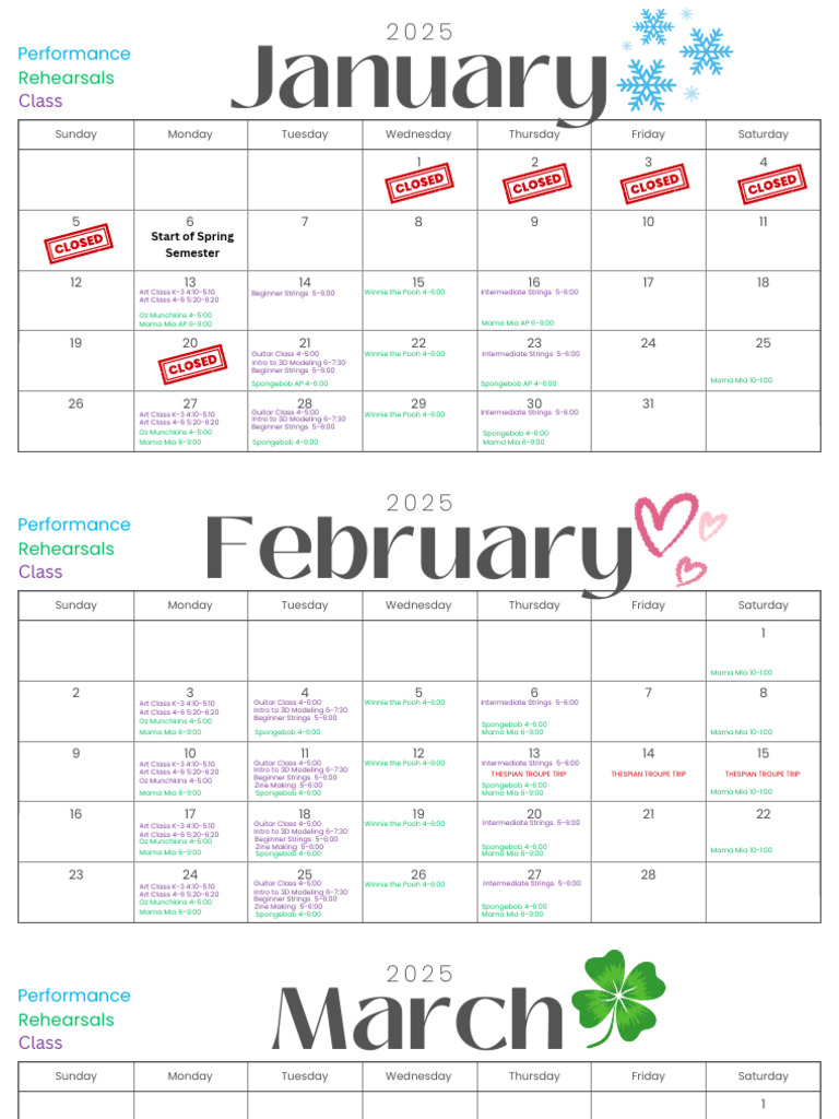 CSA Spring Schedule 2025-1 | PDF
