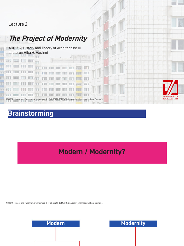 Lecture 2 - The Project of Modernity | PDF | Liberal Arts Education