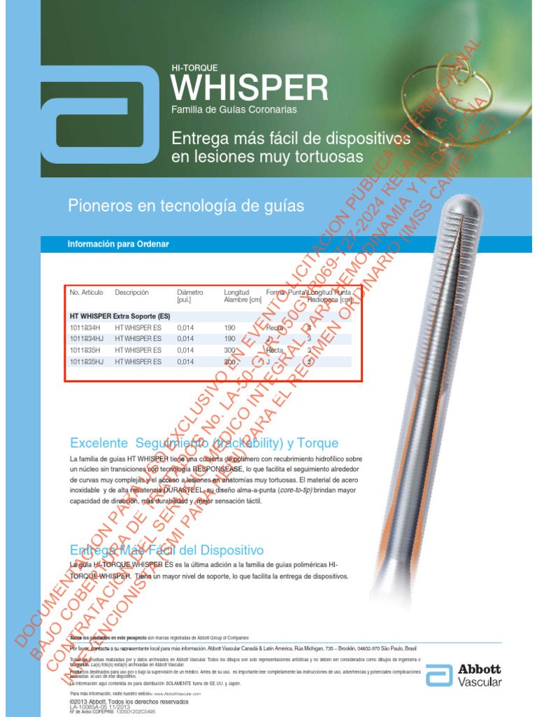 Medstent Whisper | PDF | Equipo medico | Procedimientos médicos