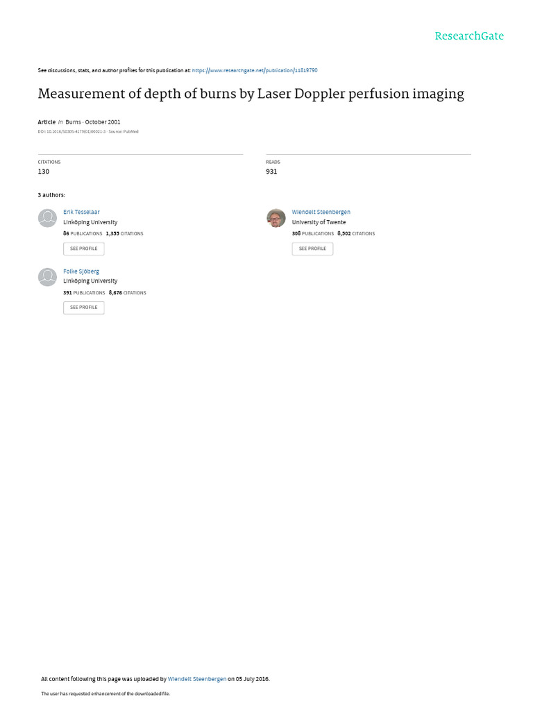 Burns_2001 | PDF | Burn | Image Scanner