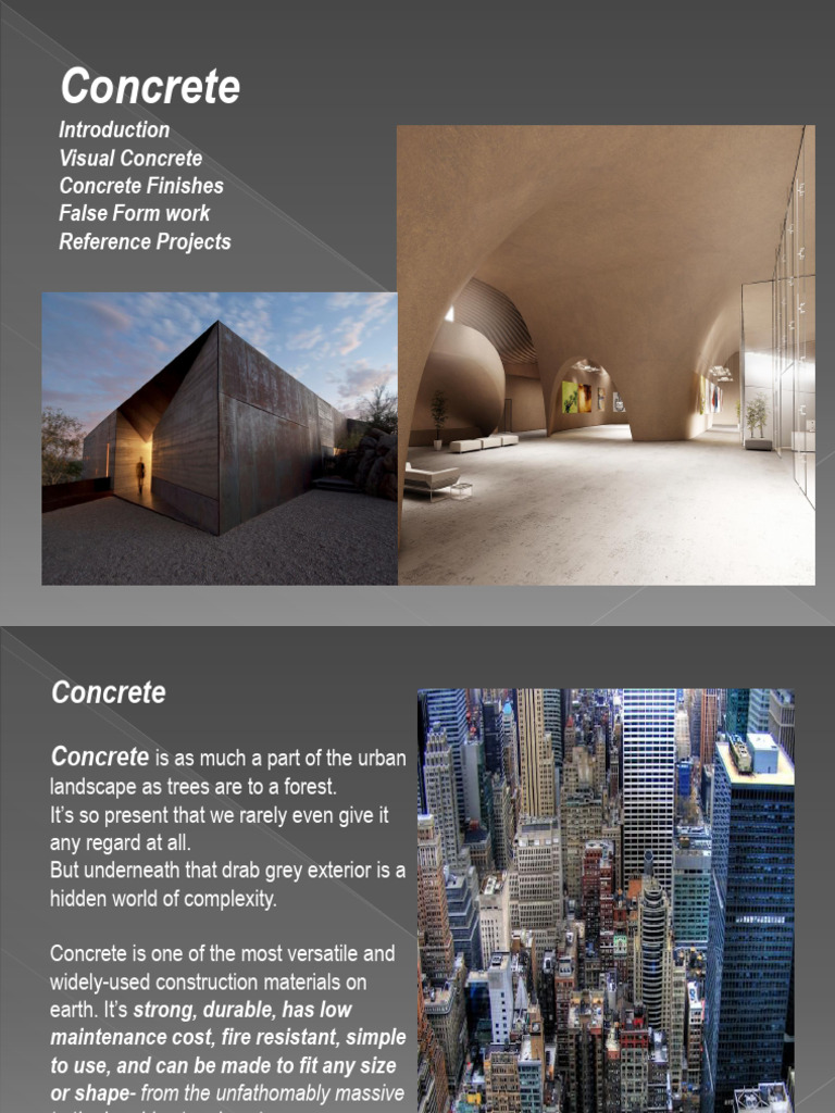 Concrete Materials and Finishes Overview | PDF | Concrete ...