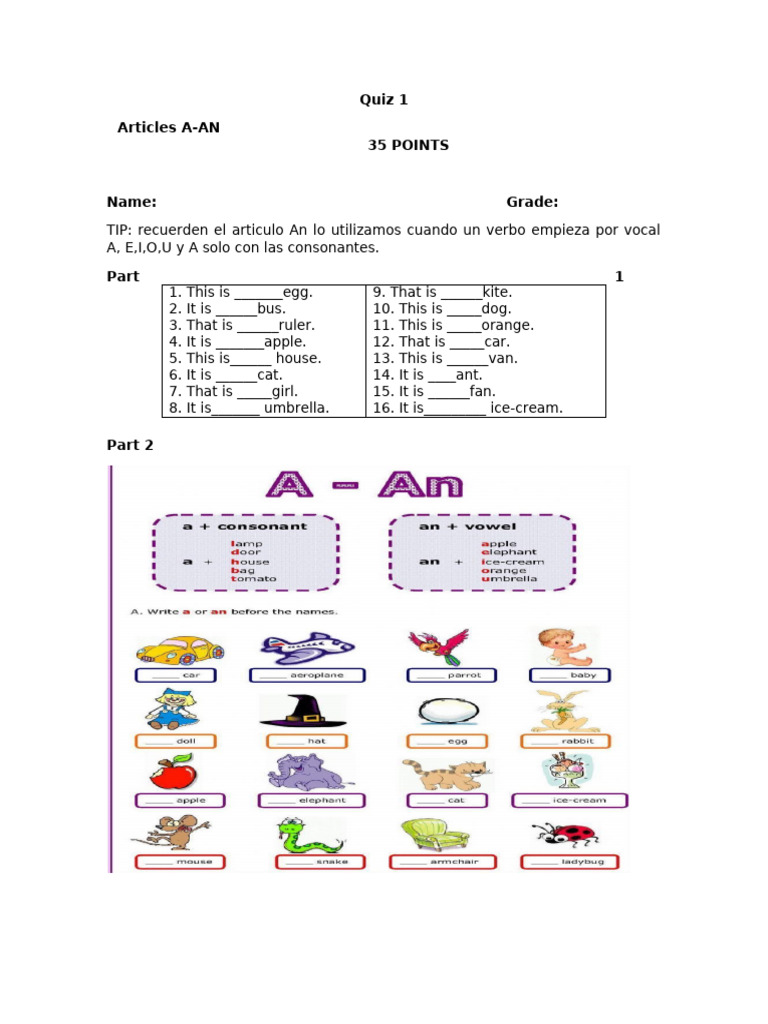 Quiz 1 ARTICLES | PDF