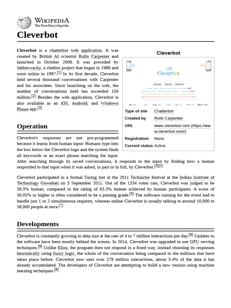Cleverbot | PDF | Computing | Software