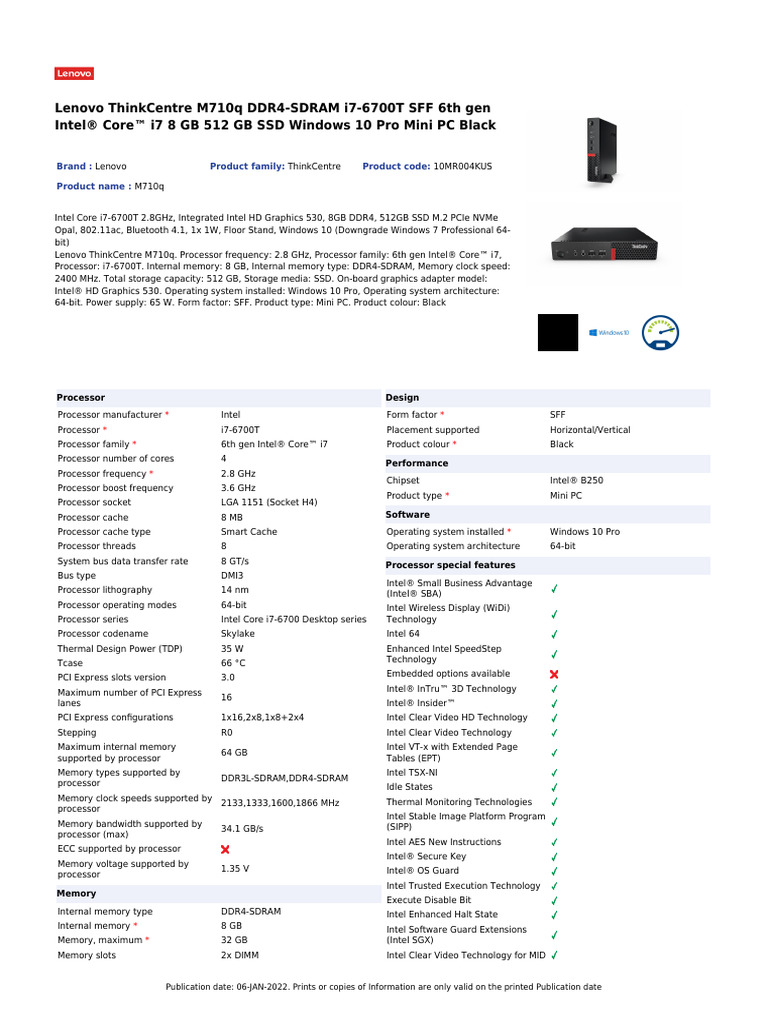 710q Data Sheet | PDF | Intel | Computer Hardware