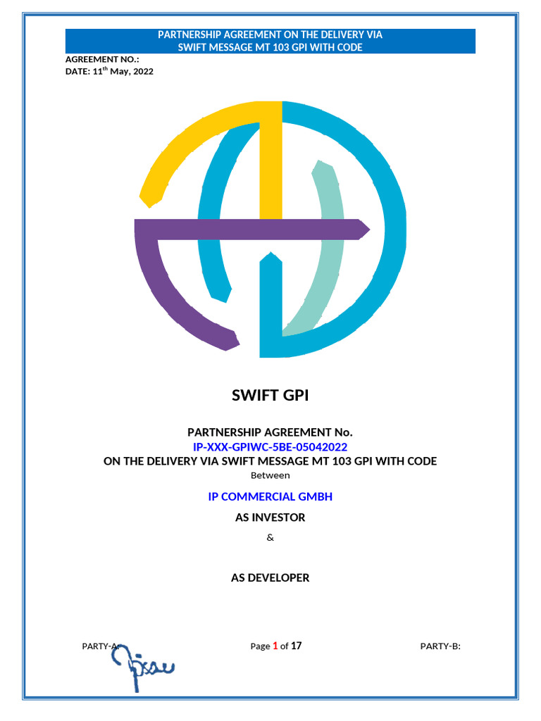 630B Gpi Contract | PDF | Legal Liability | Wire Transfer