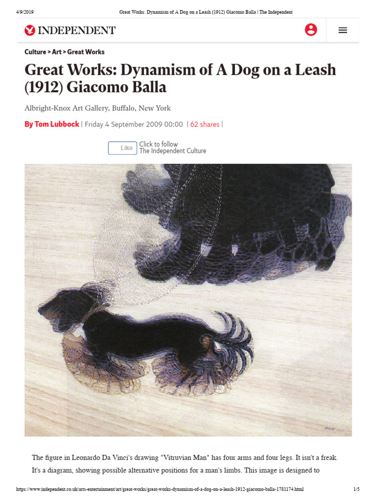 Great Works - Dynamism of A Dog On A Leash (1912) Giacomo Balla - The ...
