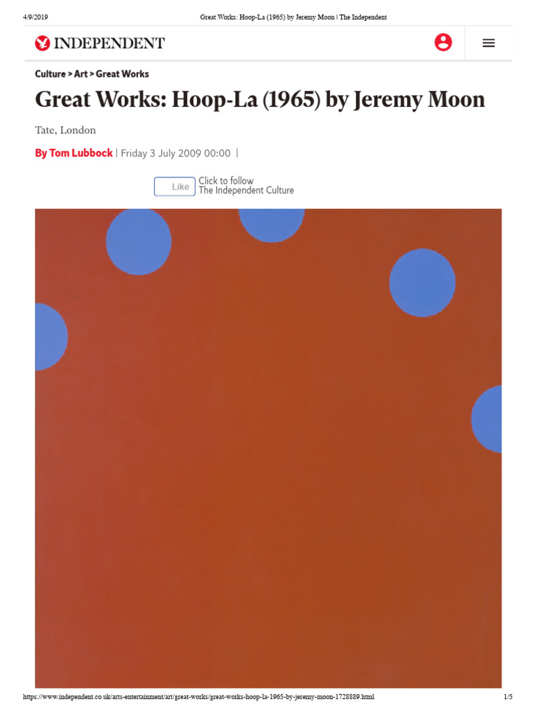 Great Works - Hoop-La (1965) by Jeremy Moon - The Independent | PDF ...