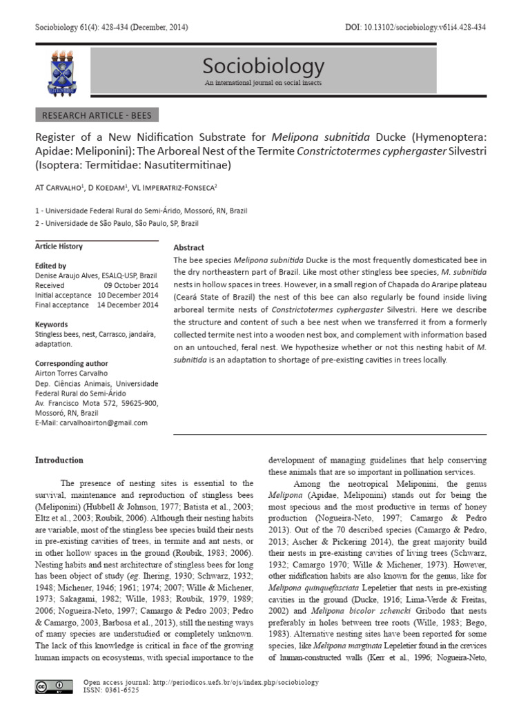 Admin, Artigo 11 654-Register - Aprovada Pronto Gilb | PDF | Bees | Beekeeping