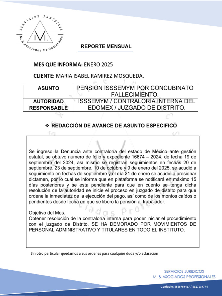 Informe Mensual y Evidencia Maria Isabel Ramirez Mosqueda | PDF