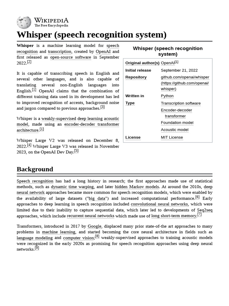 OpenAI Whisper: Multilingual Speech Model | PDF | Artificial ...