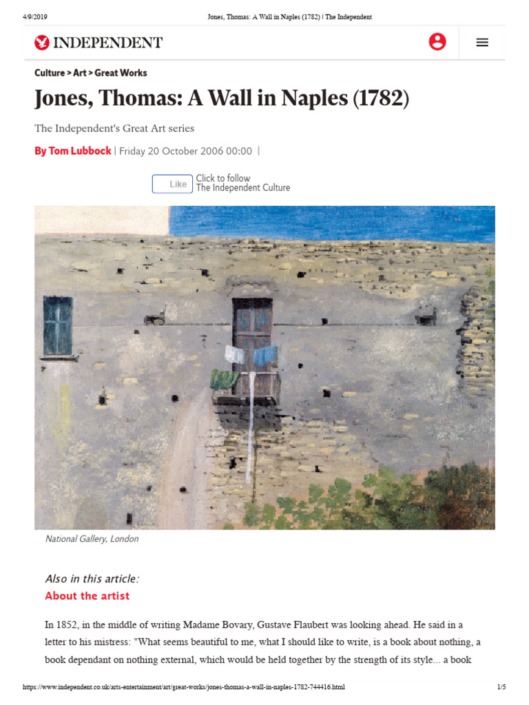 "Thomas Jones: A Wall in Naples" | PDF | Paintings