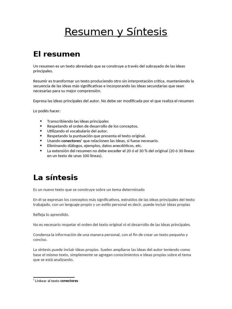 Resumen y Síntesis | PDF