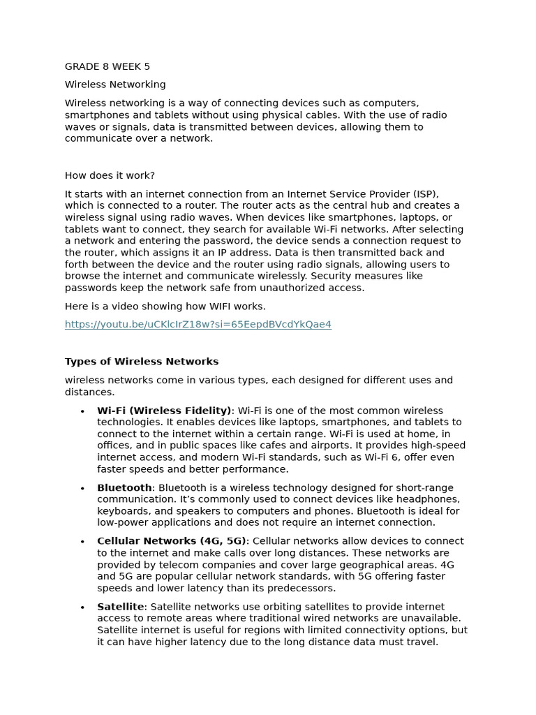 Grade 8 Week 5 Pdf Wi Fi Computer Network