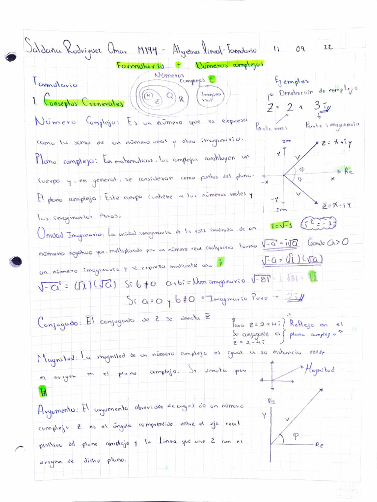 Formulario de Álgebra Lineal: Retules | PDF