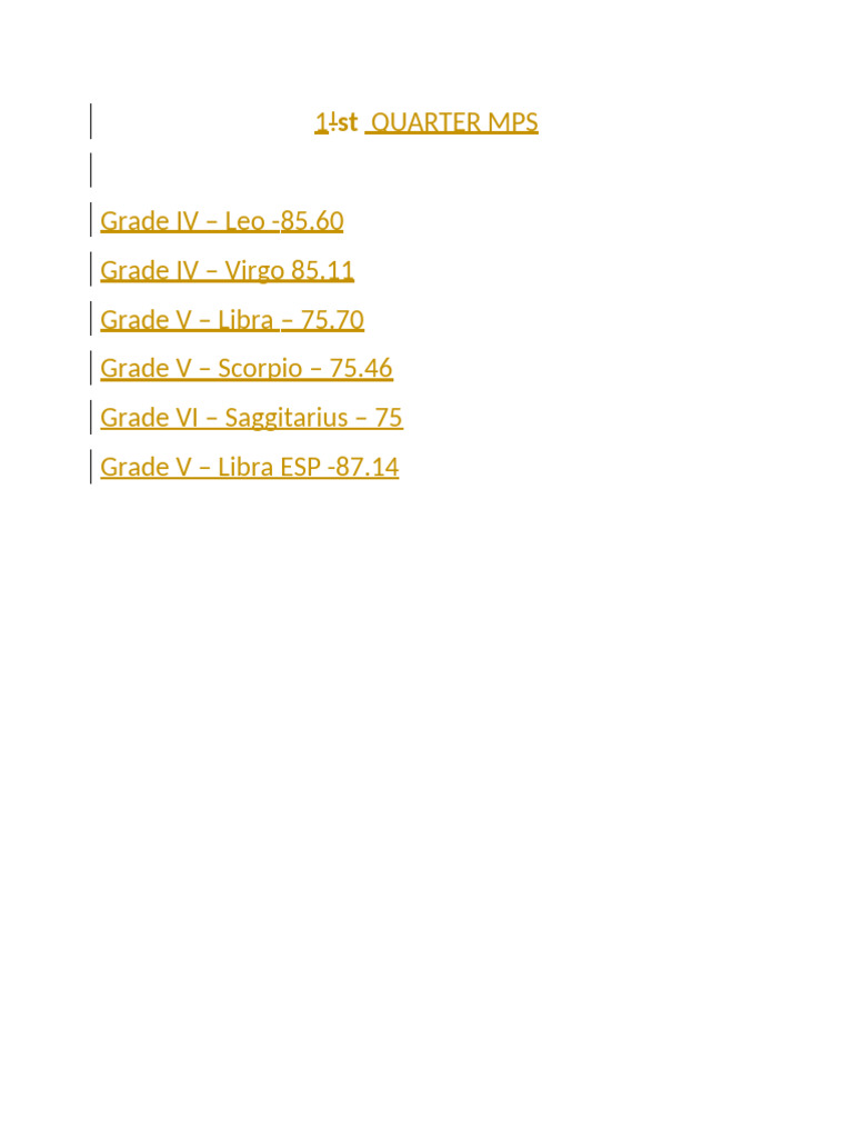 1st Quarter Mps | PDF