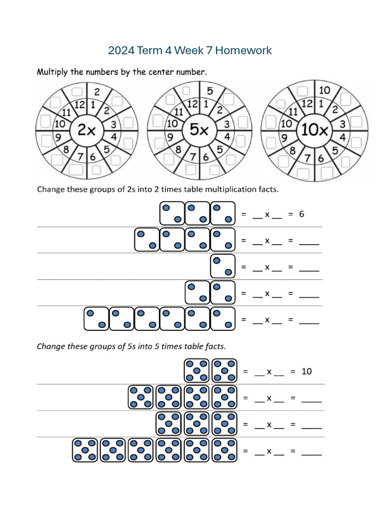 Term 4 Week 7 Math Homework (By 2 J5 J10) | PDF