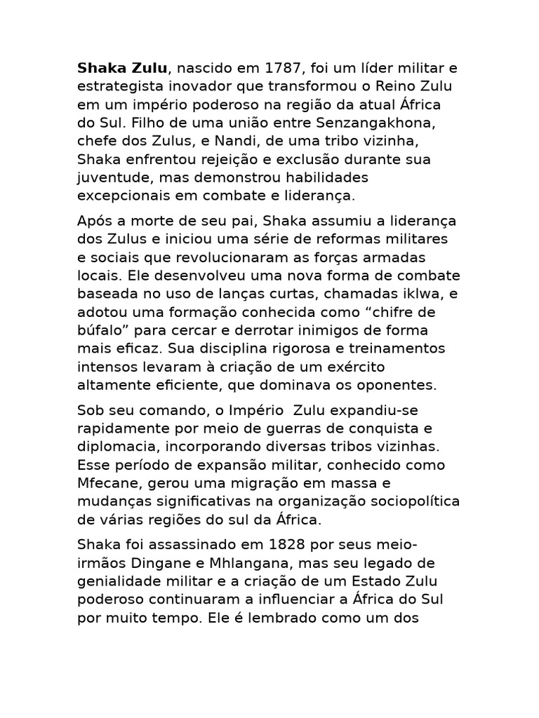 Shaka Império Zulu | PDF