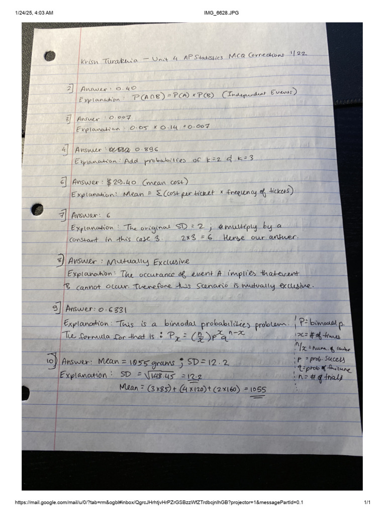 Unit 4 P 1 Stat 12425 | PDF