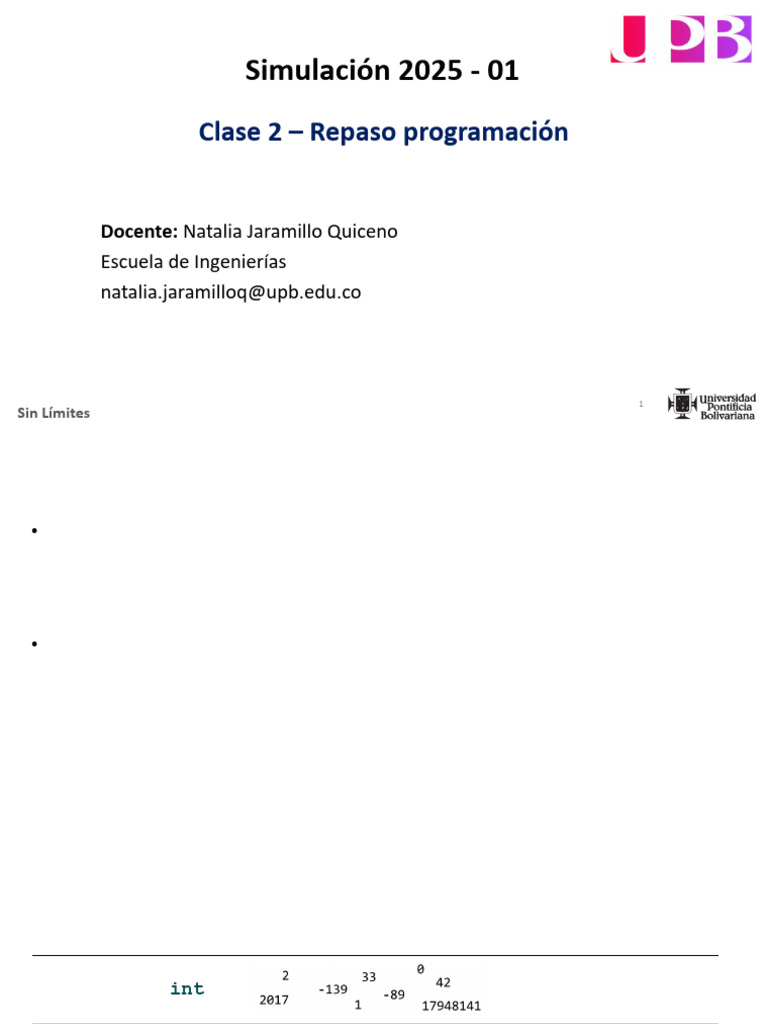 Clase 2 - Repaso Programación | PDF | Estadísticas | Variable (informática)