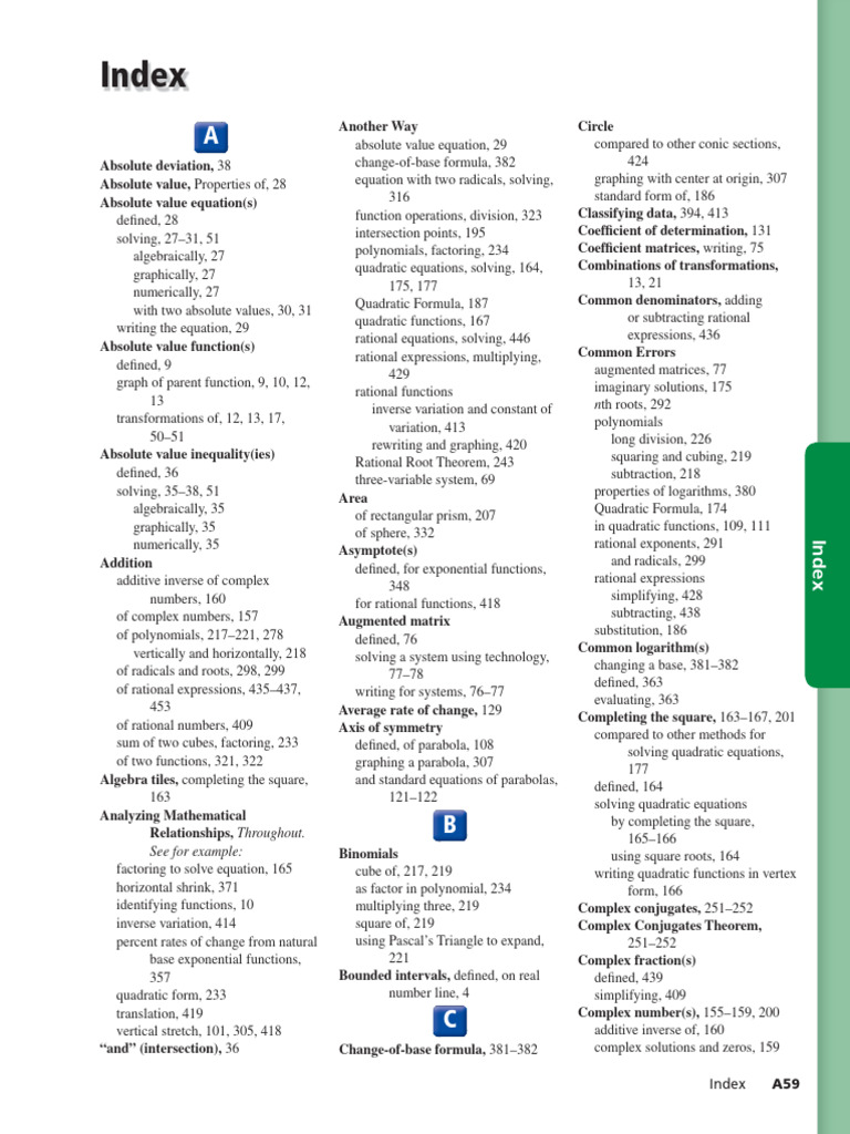 Index | PDF | Quadratic Equation | Exponentiation