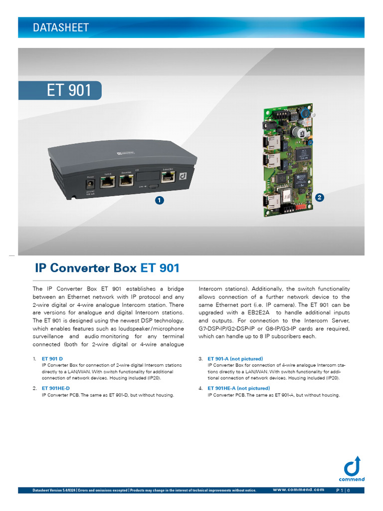 DS-ET901-EN-V54-0424 Intercomunicador Ip | PDF | Computer Network ...