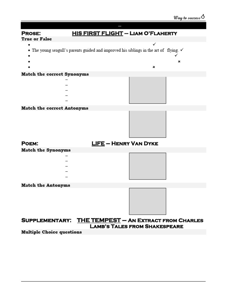 96-10th English - QR Code Questions and Answer Keys - Way To Success ...