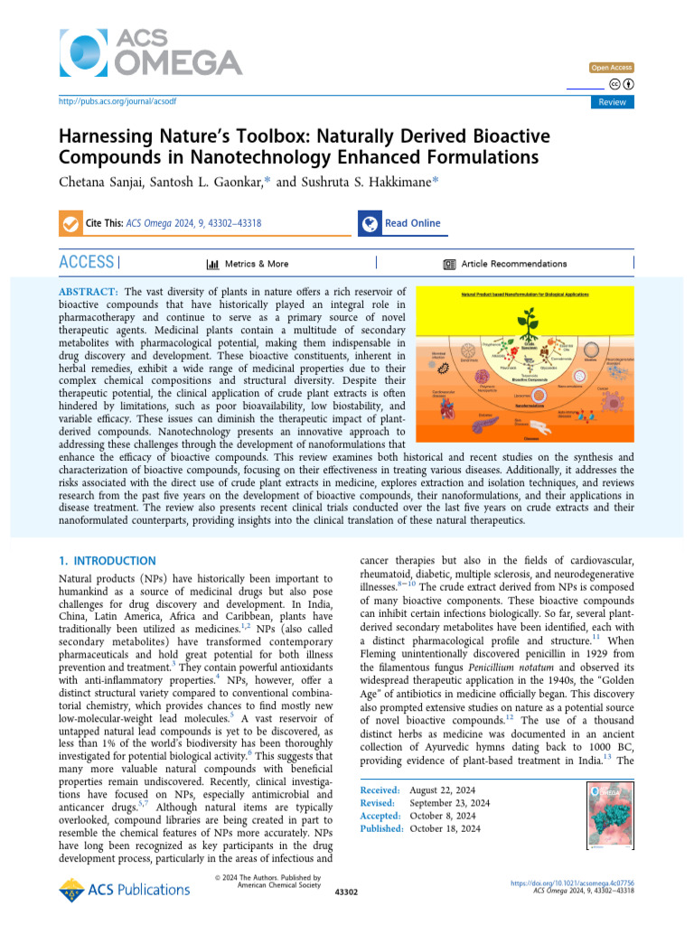 Bioactive Compounds in Nanotechnology | PDF | Aspirin | Drug Discovery