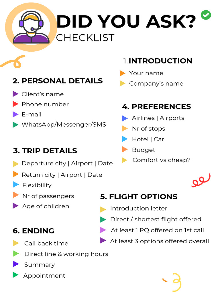 First Call. Checklist | PDF