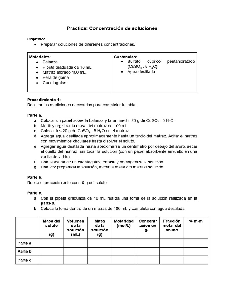 Preparación de Soluciones Químicas | PDF