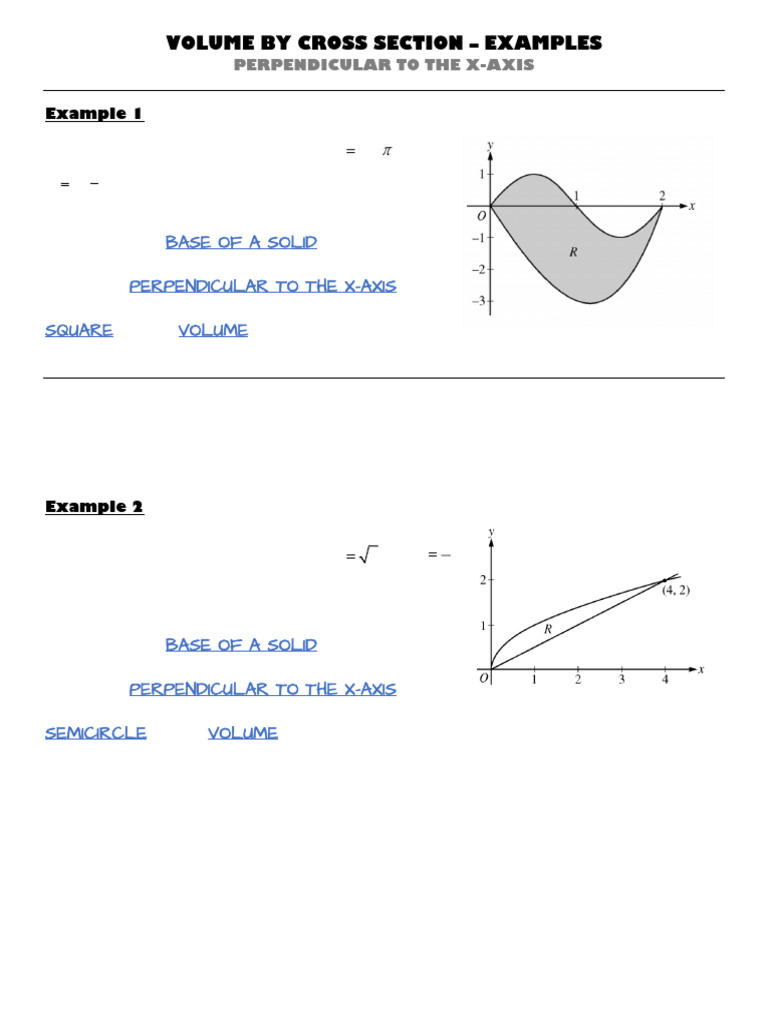 Volume of Solids by Cross Sections | PDF