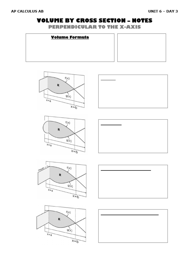 Volume by Cross Section Notes | PDF